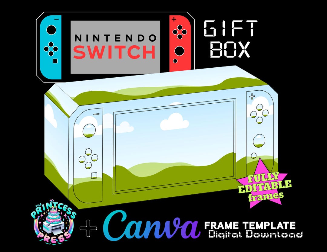 Nintendo Switch Template for Canva | DIY Switch Gift Box | Foam Board ...