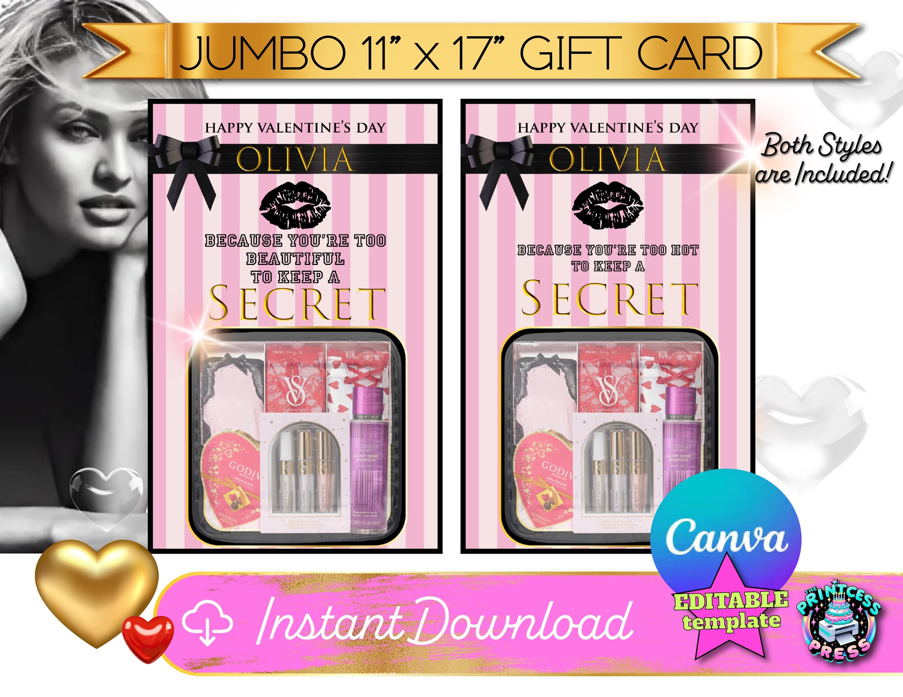 Victoria's Secret Valentine's Day Jumbo Snack Card Template | Jumbo ...