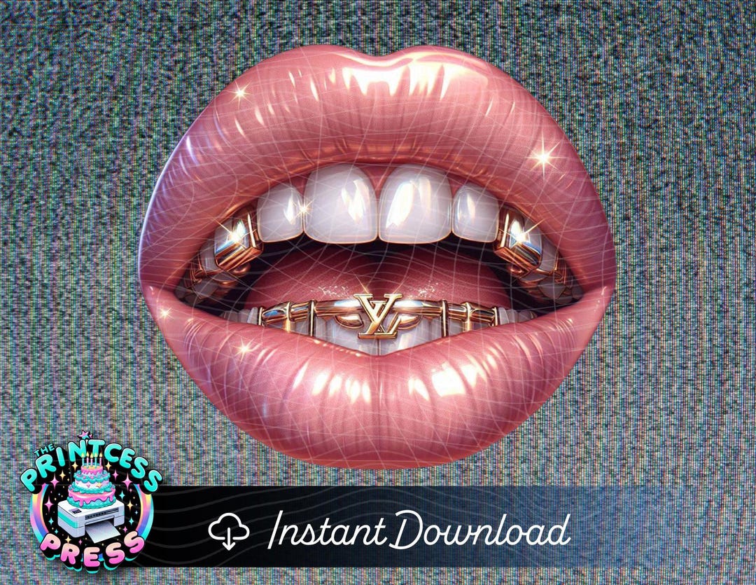 Lips With Designer Grillz PNG Clipart | Girl With Grills PNG | Teeth ...
