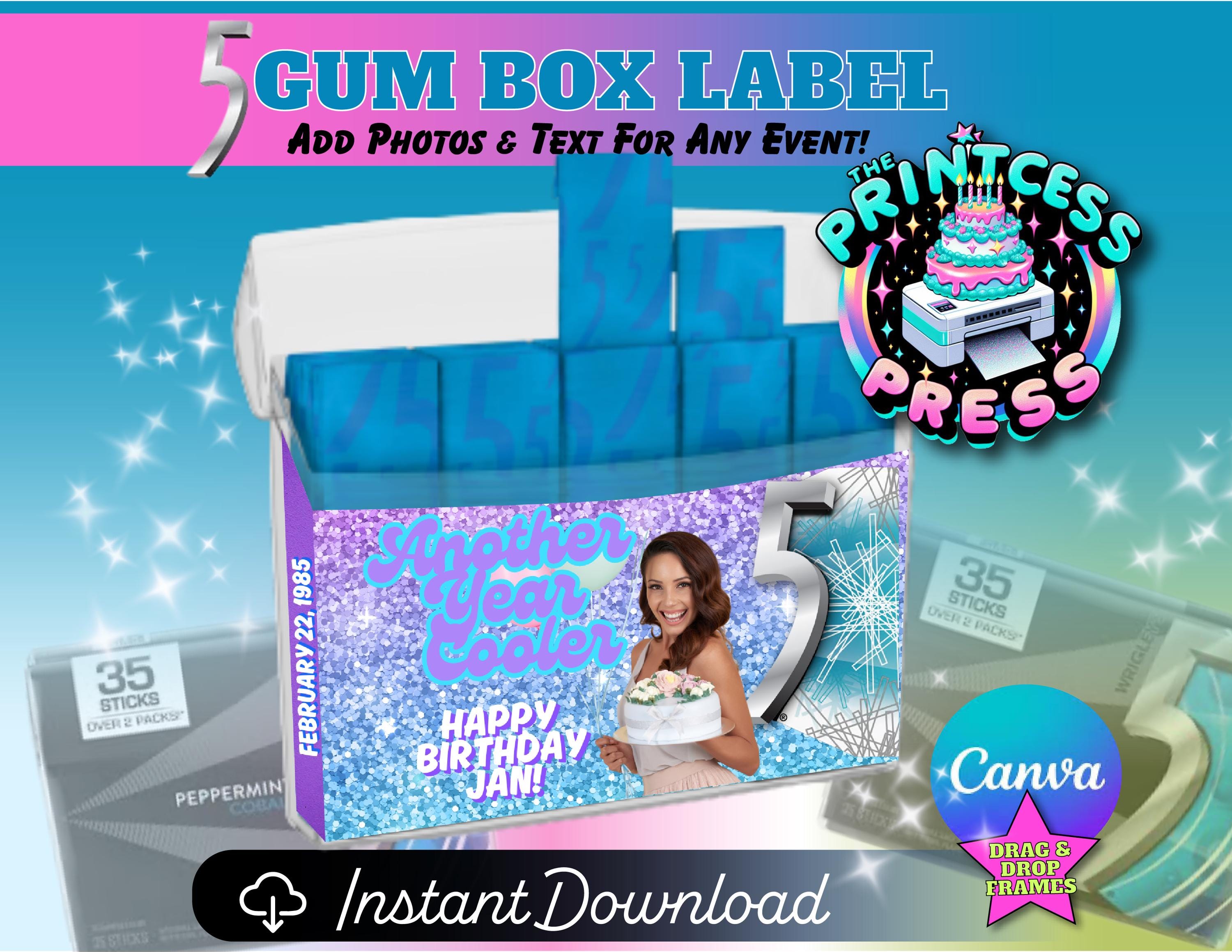 5 Gum Case Template Canva & SVG 35 Stick Box | Five Gum Template Canva ...