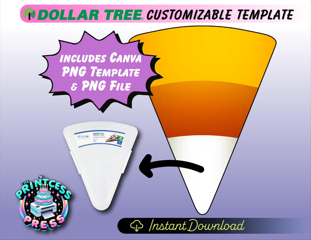 Candy Corn Label Pizza Box Template + SVG | Edit in Canva or Use PNG ...