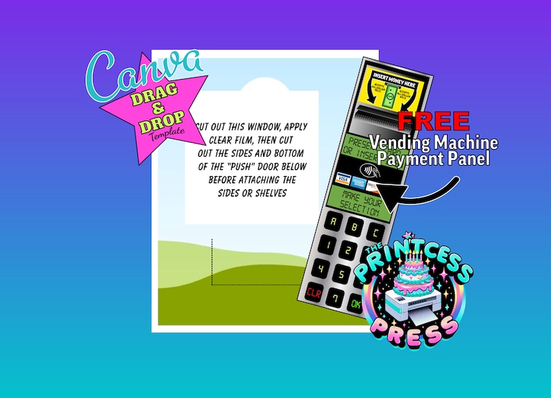 Vending Machine Template for Canva or Illustrator Front Only | FREE ...