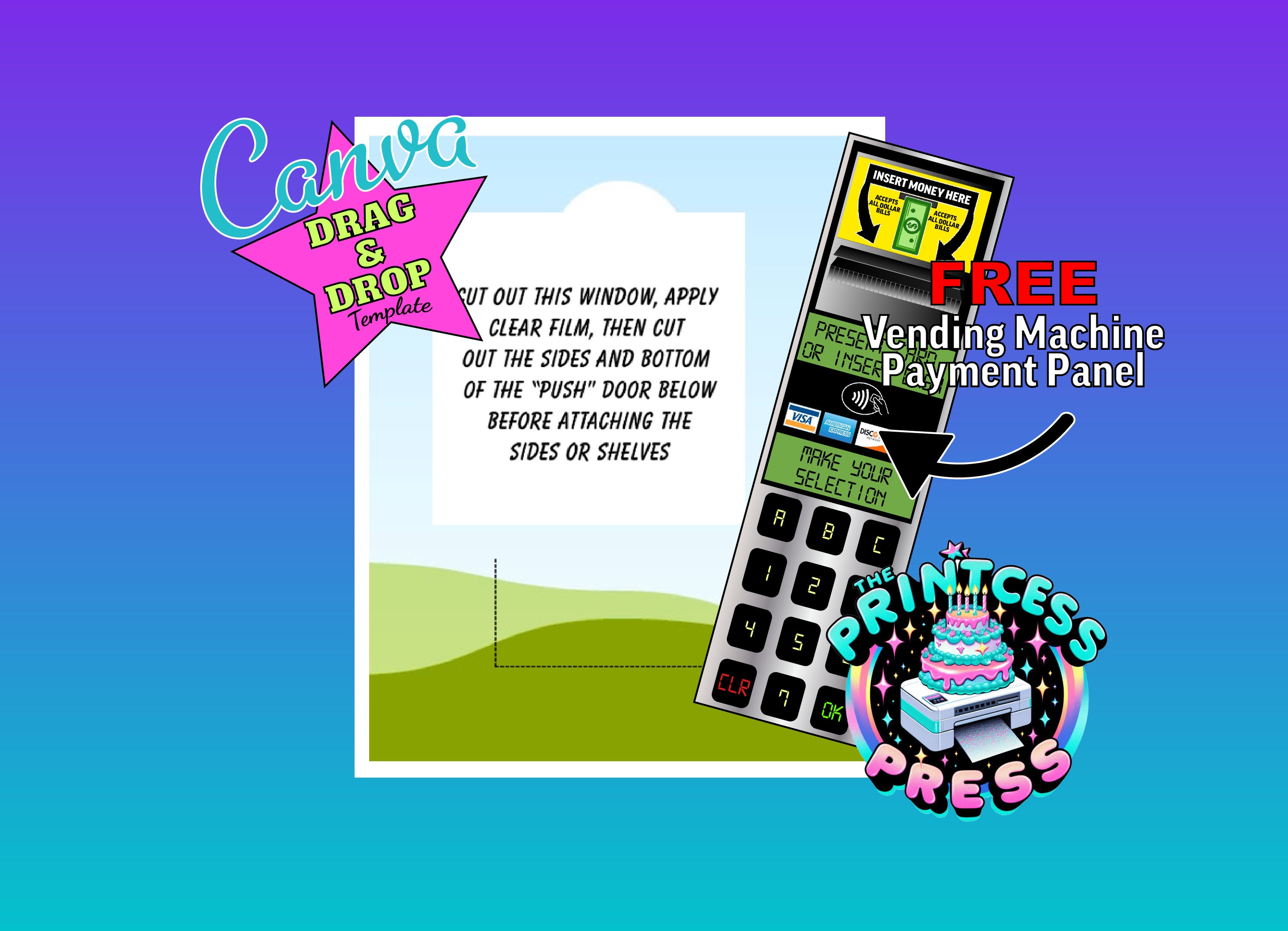 Vending Machine Template for Canva or Illustrator Front Only | FREE ...