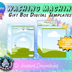 2 Washing Machine Gift Box Templates | Front Load & Top Load ...
