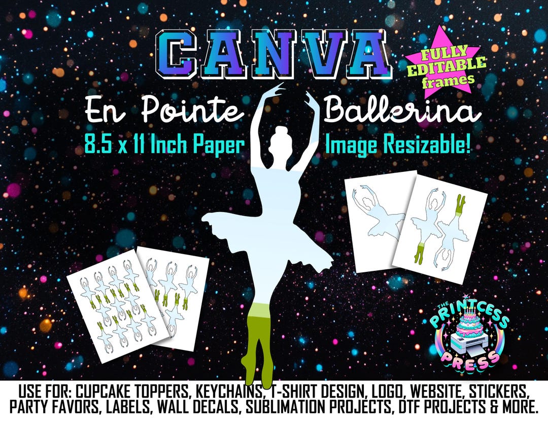 Ballerina Tutu Canva Frame | Create Custom Ballerina SVG or PNG in ...