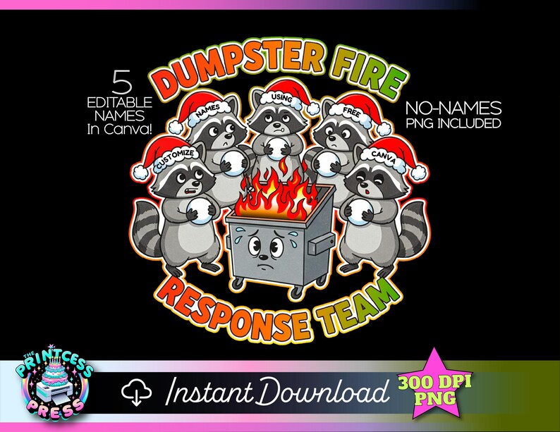 Dumpster Fire Response Team PNG | Customizable Dumpster on Fire ...