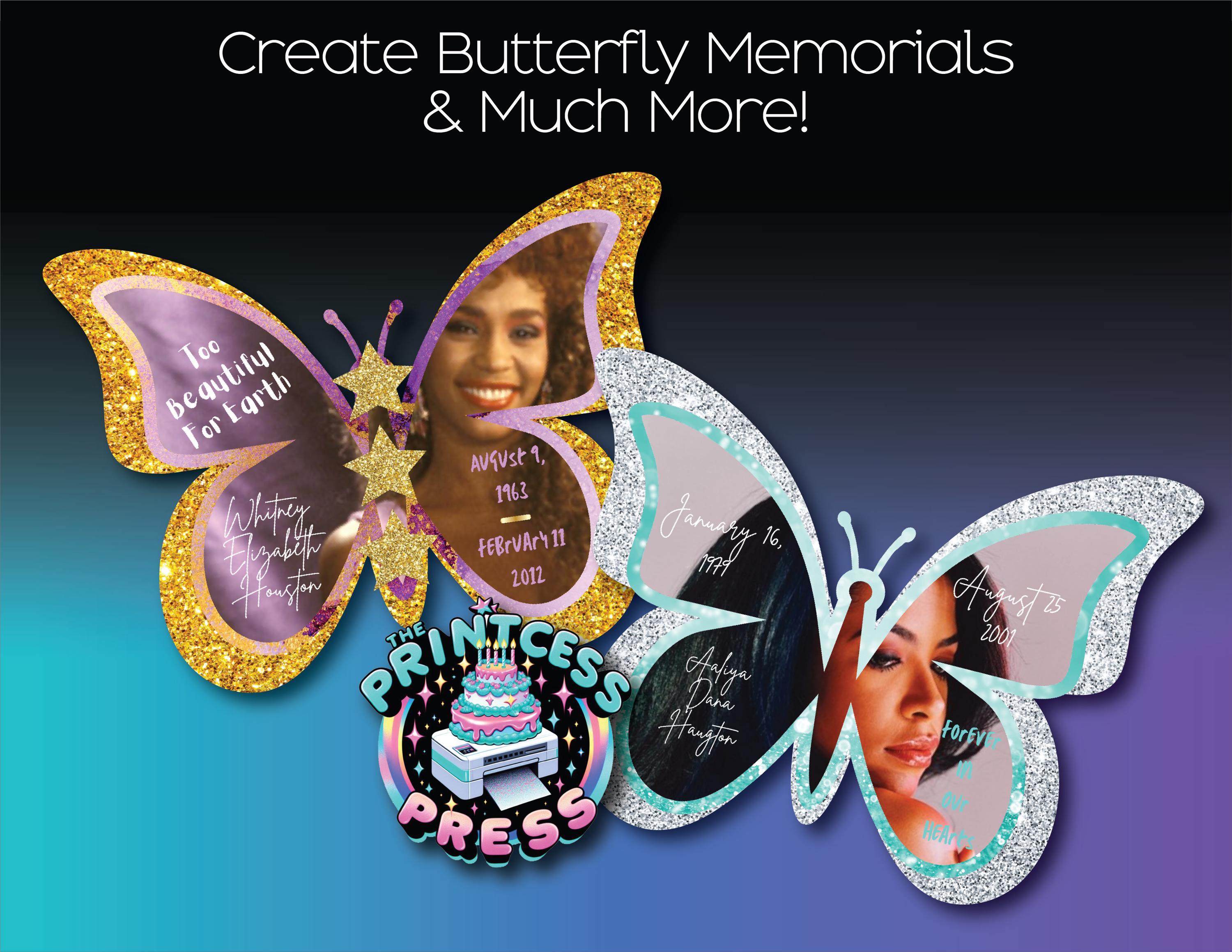 Butterfly Memorial Canva Template | Butterfly Craft Keepsake Template ...