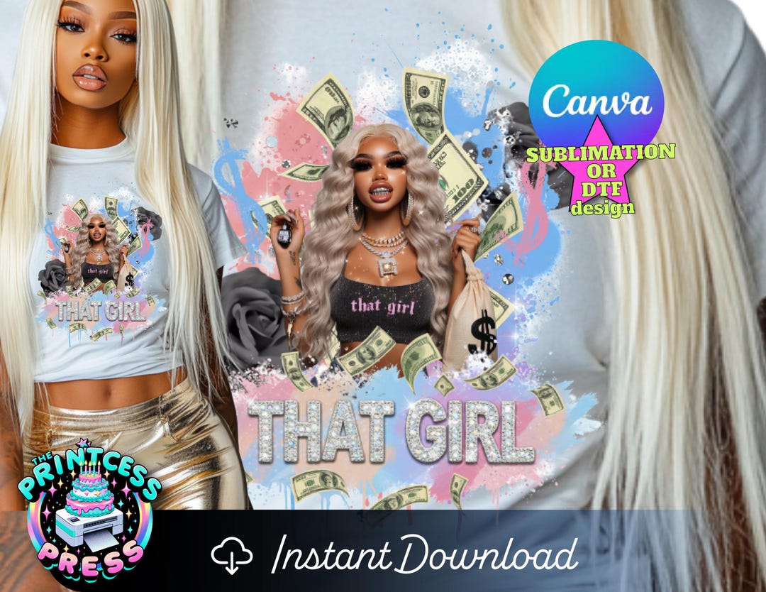 That Girl T-shirt Design PNG | DTF & Sublimation Digital File ...