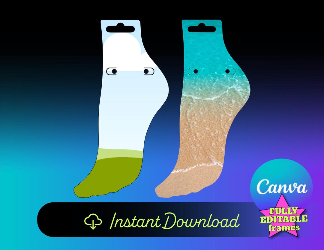 Anklet Display Card Canva Frame Cut File | T-slot & No T-slot Included ...