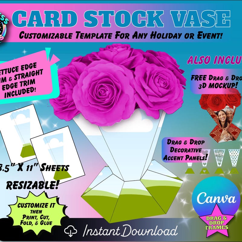 Printable Vase Templates - Etsy