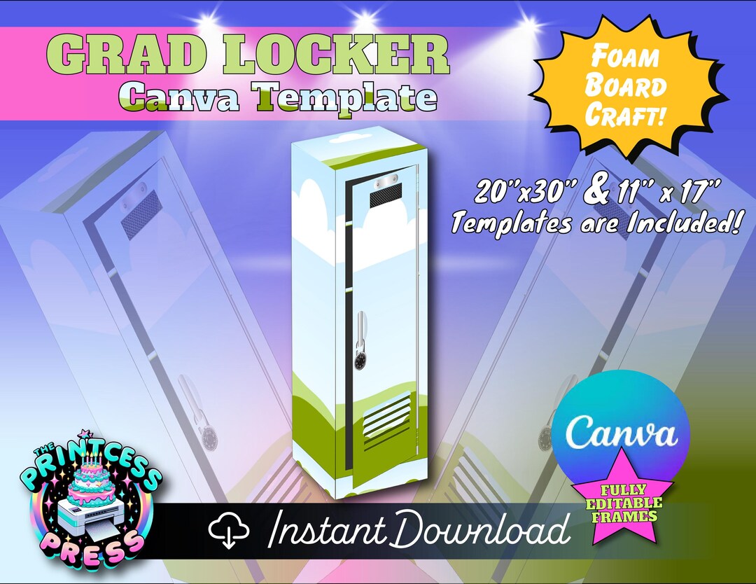 Back to School Locker Gift Box Template | Graduation Locker Template ...
