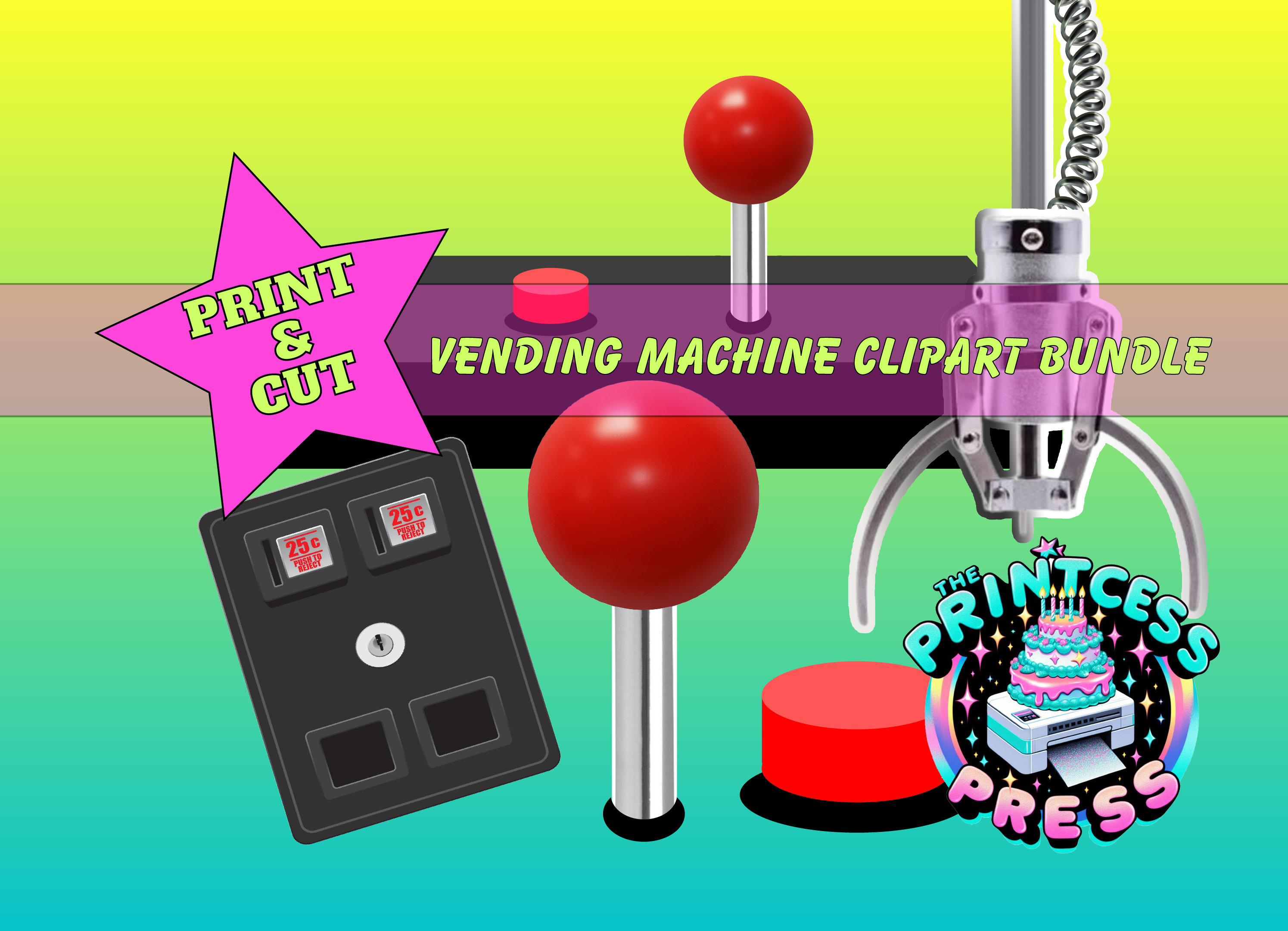 Vending Machine Joystick PNG Plus More Clip Art Bundle | Joystick ...