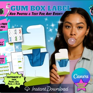 5 Gum Box Template Canva & SVG 15 Stick Box | Five Gum Template Canva ...