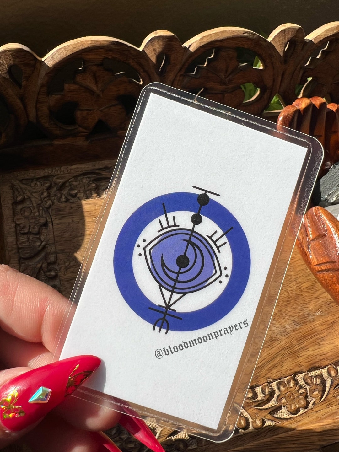 Blue Evil Eye Sigil Prayer Card - Etsy