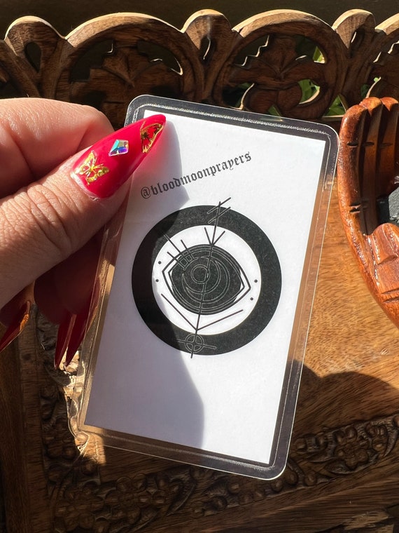 Black Evil Eye Sigil Prayer Card - Etsy
