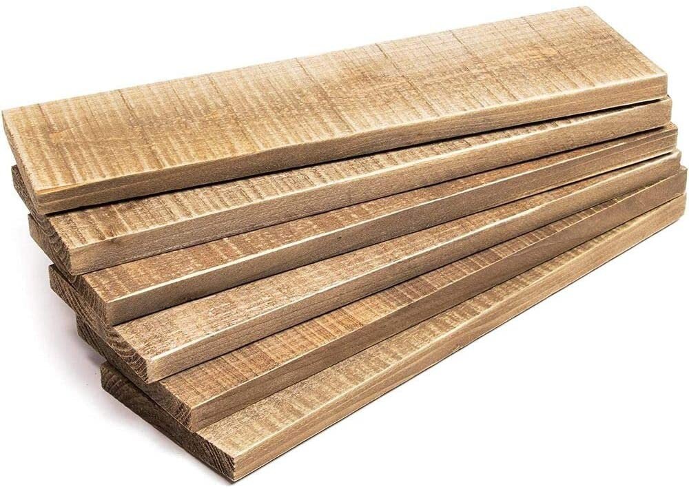Rustic Weathered Reclaimed Wood Bundle for Crafts (3.5 X 12 X 0.5 In, 6 ...