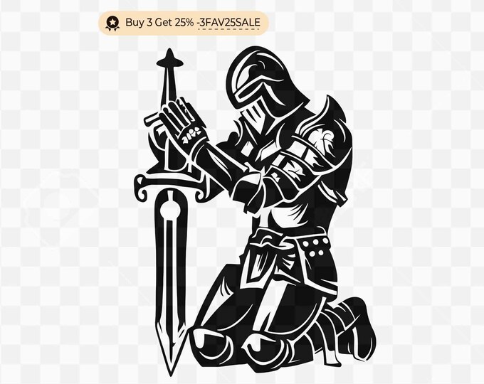 Armor Warrior Kneel Pray Svg 2, Sword Svg, Shield Svg, Knight Svg ...