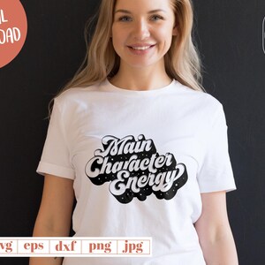 Main Character Energy SVG Wavy Text Png Svg Png Retro Svg - Etsy