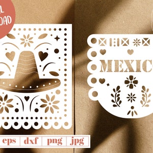 Mexican Bunting Banner, Papel Picado Clipart, Fiesta Bunting Banner Dia ...