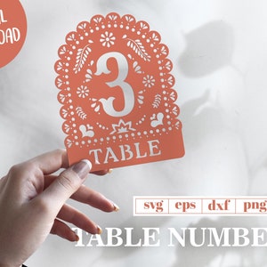 Table Numbers, Papel Picado Numbers, Mexican Wedding, Colorful Mexican ...