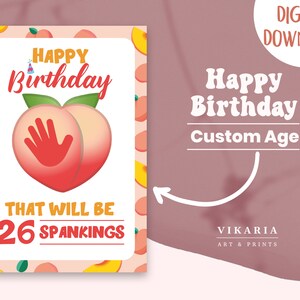 Funny Spanking Birthday Card Custom Age Sexy Happy Birthday | Etsy