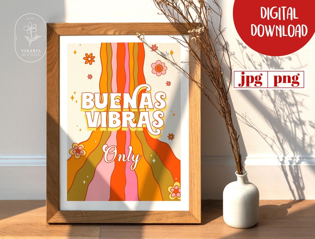 Buenas Vibras PNG, Good Vibes Png, Retro Png Sublimation, Groovy Print ...