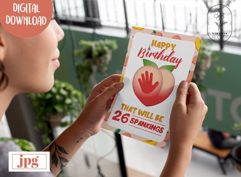 Funny Spanking Birthday Card Custom Age Sexy Happy Birthday - Etsy