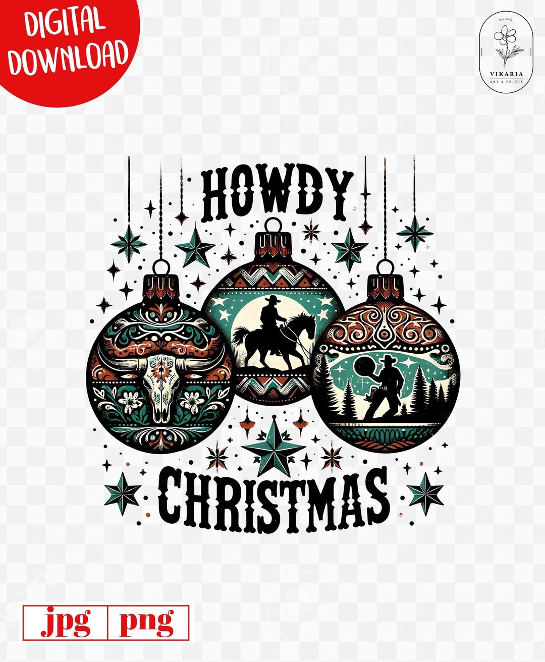Howdy Christmas PNG Cowboy Christmas PNG Merry Christmas - Etsy