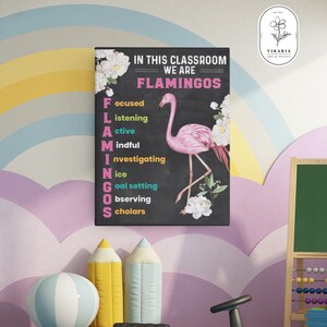 In This Classroom We're Flamingos Digital Poster, Classroom Decor ...