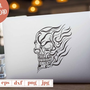Skull Pinstriping Art Vintage Hand Drawn Digital File SVG, PNG, Skull ...