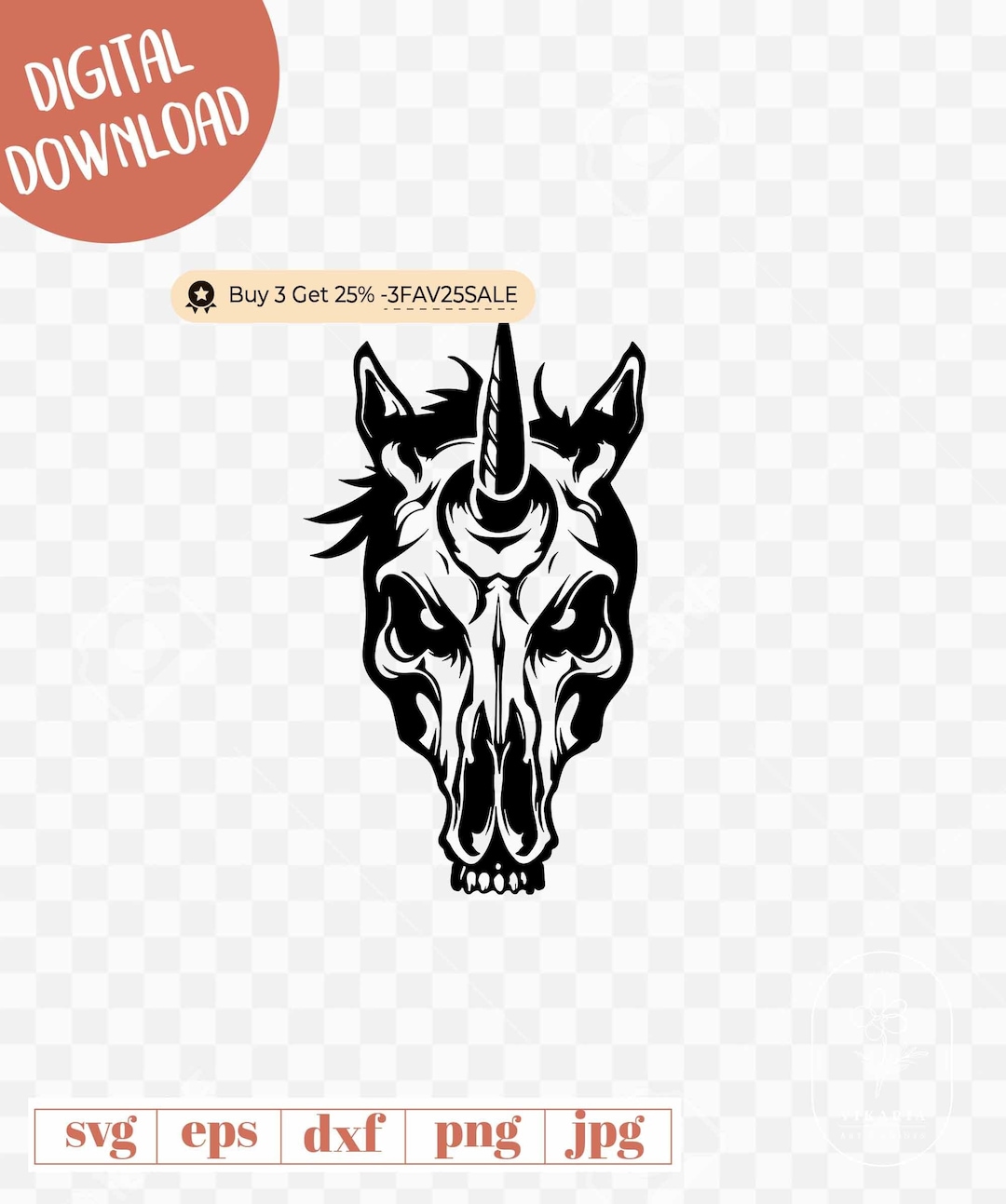 Dead Unicorn SVG, Unicorn Skeleton SVG, Unicorn Skull SVG, Gothic ...