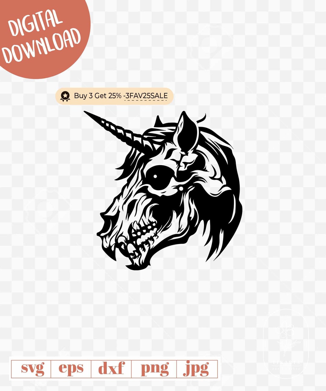Dead Unicorn SVG, Unicorn Skeleton SVG, Unicorn Skull SVG, Gothic Unicorn Svg, Pdf, Png, Cricut ...