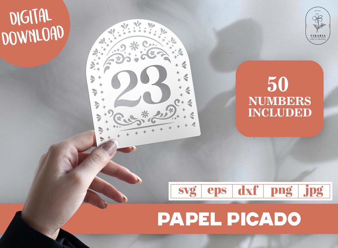 Table Numbers, Papel Picado Numbers, Mexican Wedding, Colorful Mexican ...