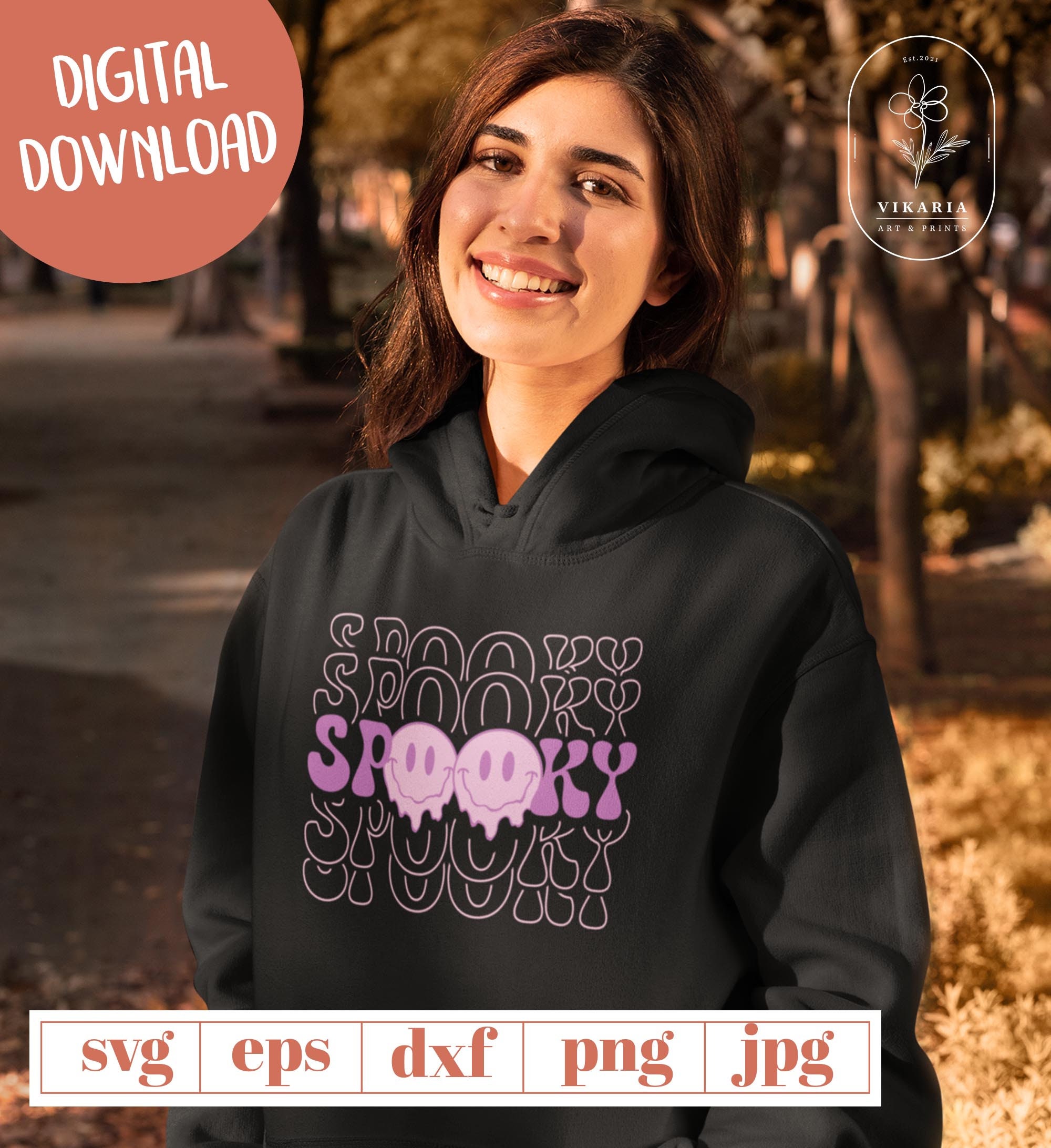 Spooky Vibes Png Spooky Retro Smiley SVG Retro Svg Funny - Etsy