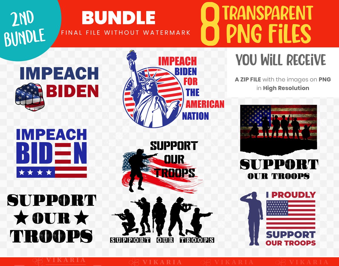 Support Our Troops Png Design, Support Our Troops PNG Bundle, 4th of ...