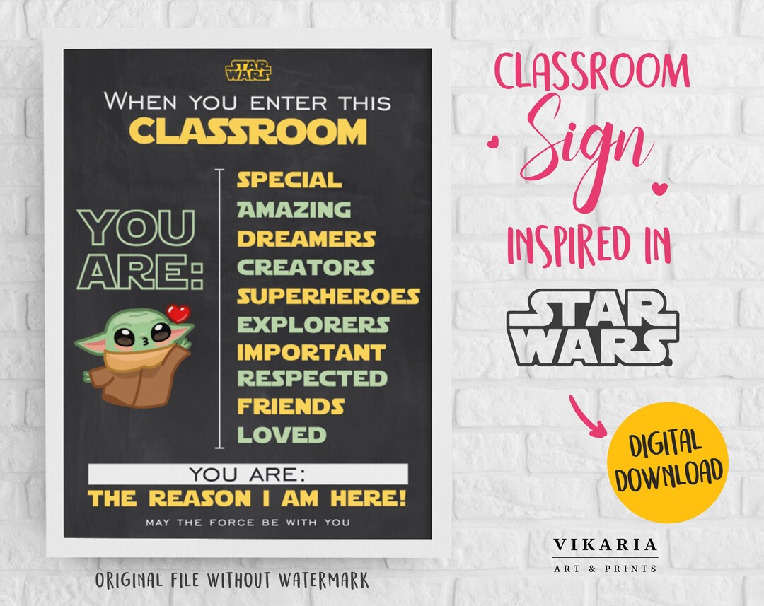 Printable Classroom Poster Inspired in Star, Teacher When You Enter ...