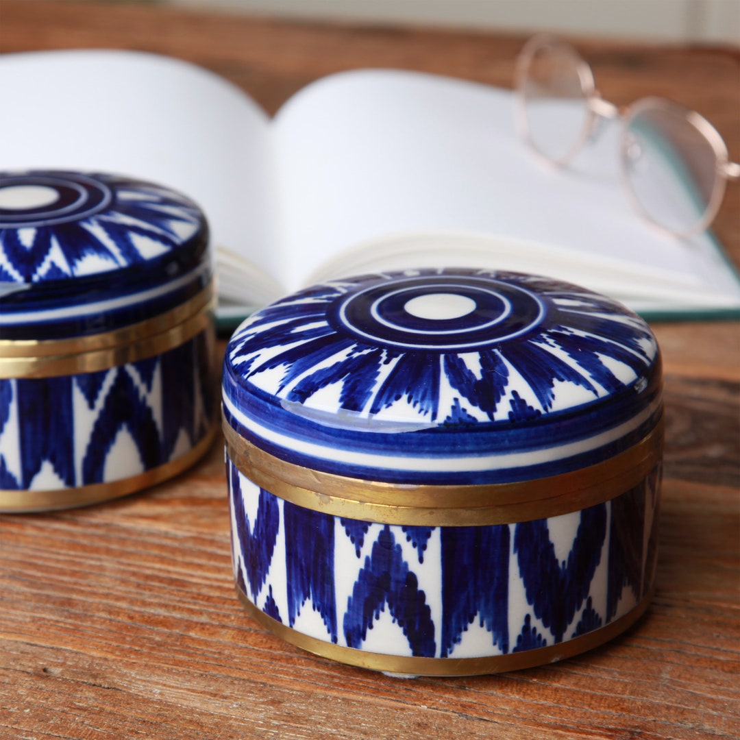 Sapphire Box, Jewelry Box, Ceramic Box, Porcelain Box - Etsy
