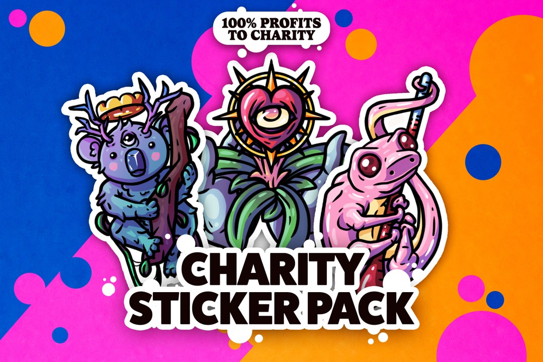 Charity Sticker Pack - Cute Vinyl Stickers - Kids Laptop Decals ...