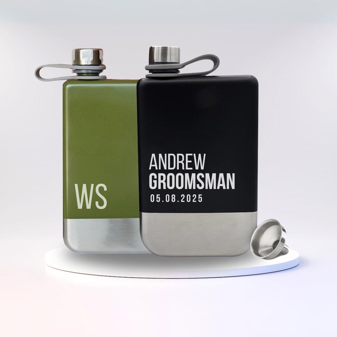 Groomsman Flask, Engraved Hip Flask, Personalized Flask for Men, Will ...