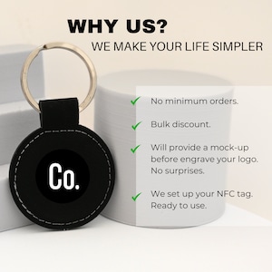 NFC Custom Logo Keychain, Custom Leather Keychain, NFC Business Card ...