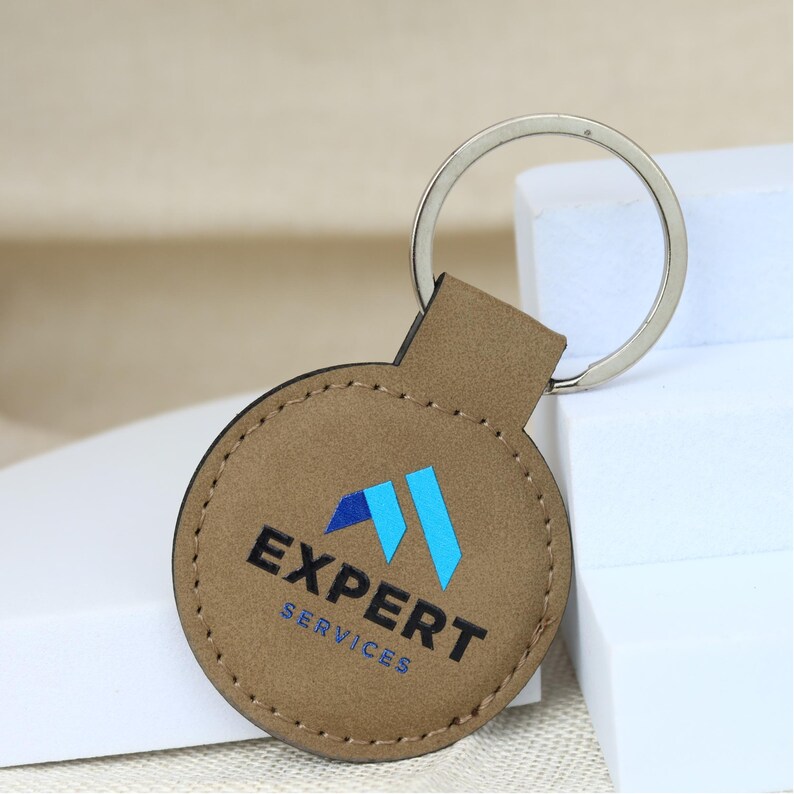 Custom Leather Keychain – Full Color Business Logo | Promotional ...