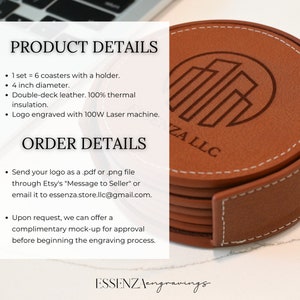 Custom Leather Coasters With Holder, Corporate Gifts With Logo, Bulk ...