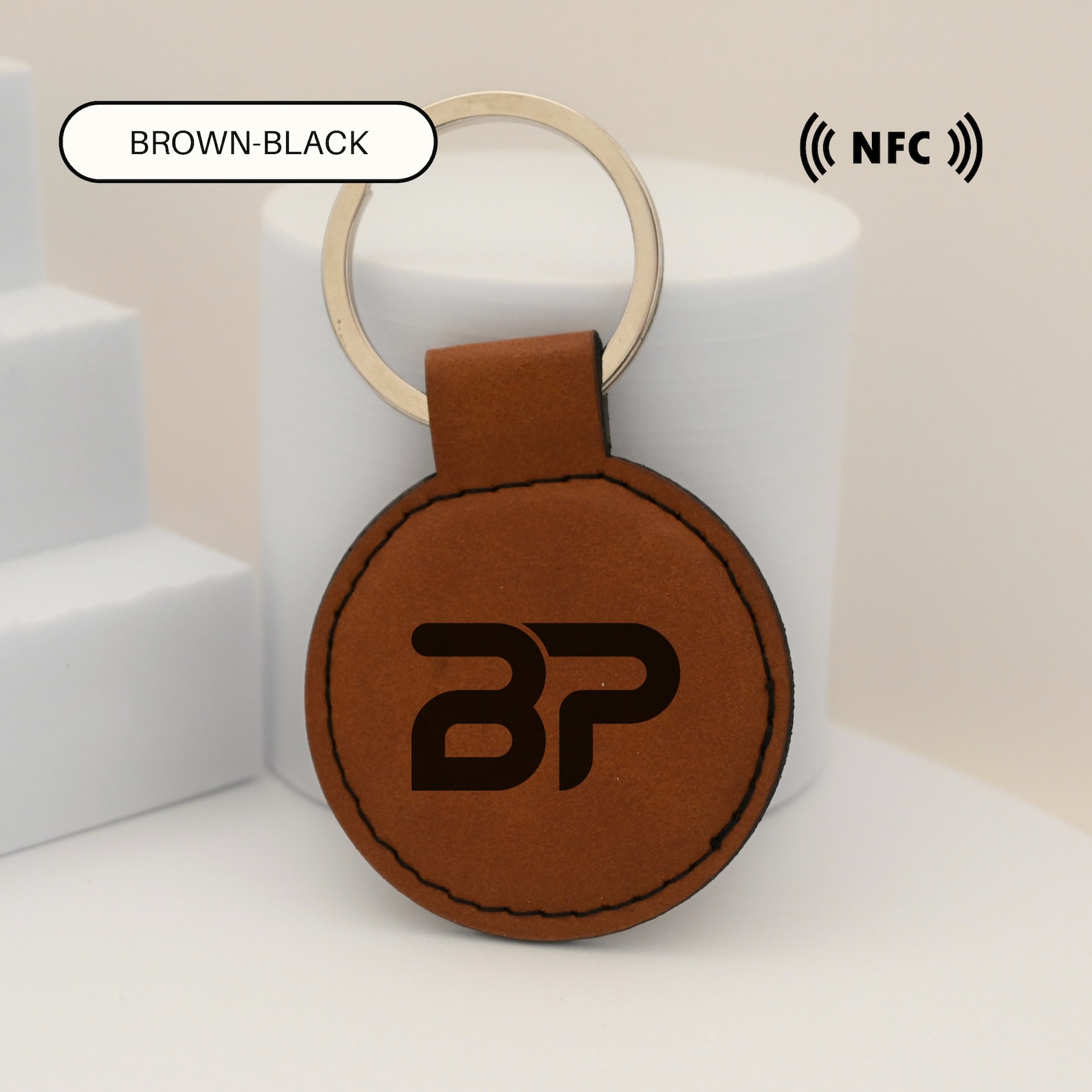 NFC Custom Logo Keychain, Custom Leather Keychain, NFC Business Card ...