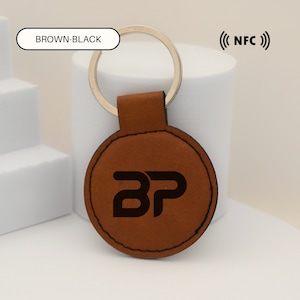 NFC Custom Logo Keychain, Custom Leather Keychain, NFC Business Card ...