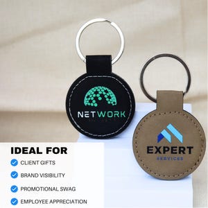 Custom Leather Keychain – Full Color Business Logo | Promotional ...