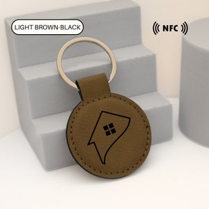 NFC Custom Logo Keychain, Custom Leather Keychain, NFC Business Card ...