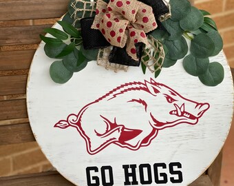 Arkansas Razorback Door Hanger - Etsy