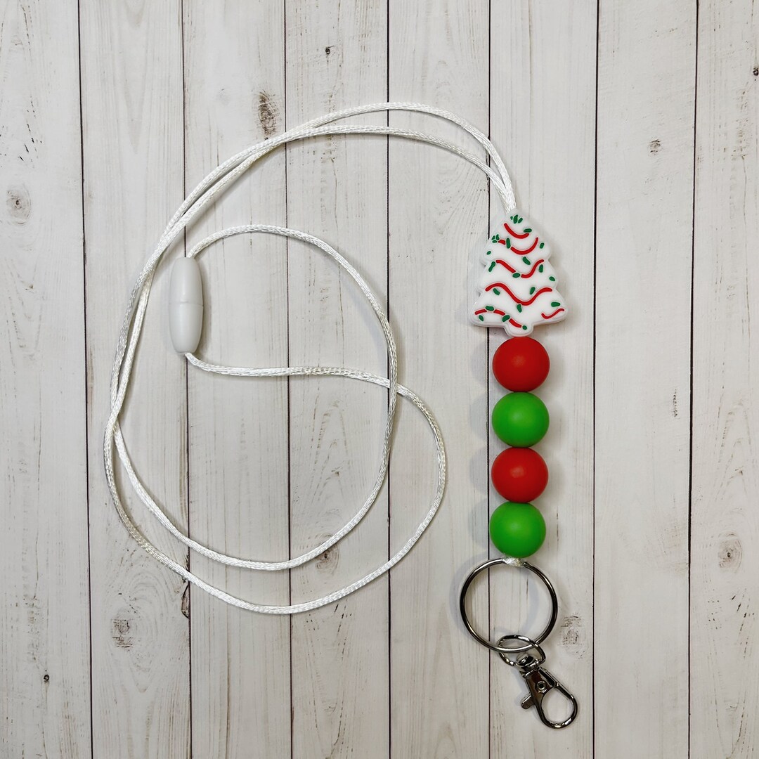 Christmas Tree Cake Teacher Lanyard Christmas Lanyard - Etsy