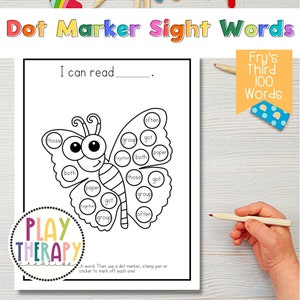 Dot Marker Reading Practice Coloring Pages | Third 100 Sight Words ...