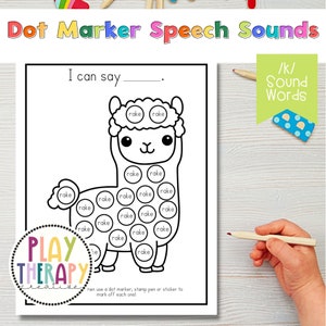 Dot Marker Speech Sound Practice Coloring Pages /k/ Sound Words Early ...